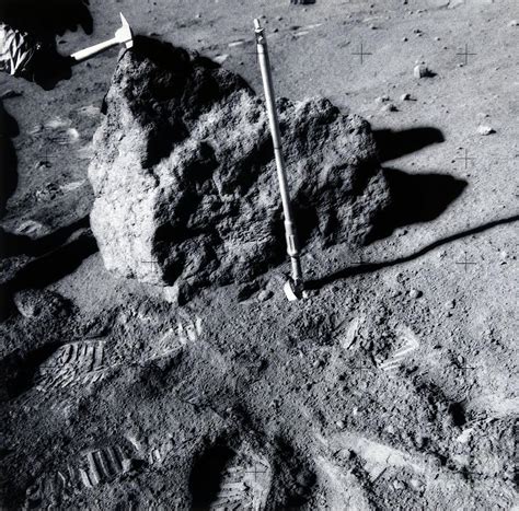 Apollo 16 Astronaut Collecting Lunar Rock Samples By Nasa Vrs
