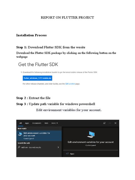 Report On Flutter Project Pdf Android Operating System Computer