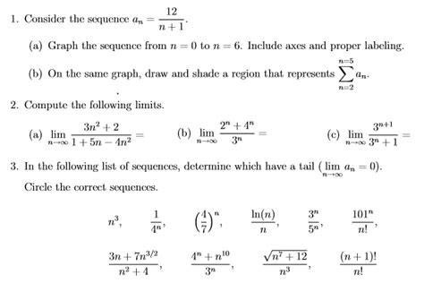 Solved Consider The Sequence An A Graph The Sequence Chegg Com