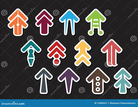Arrow Set Or Arrow Collection Design Stock Vector Illustration Of Interface Flat