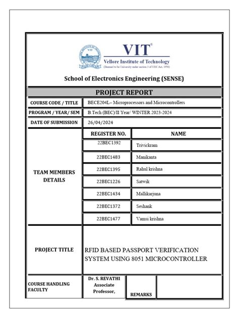 Rfid Based Passport Verification System Using 8051 Microcontroller