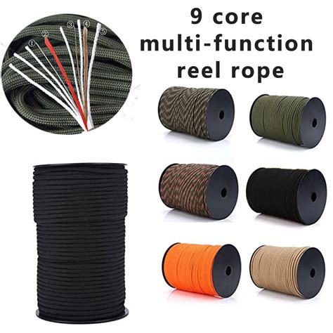 Paracord Rope 100m Military Camping Rope 9 Strand Core Survival Heavy