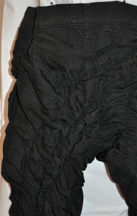 Comme Des Garcons Limited Edition Jet Black Deconstruct Form Fitting Jeans For Sale At 1stdibs