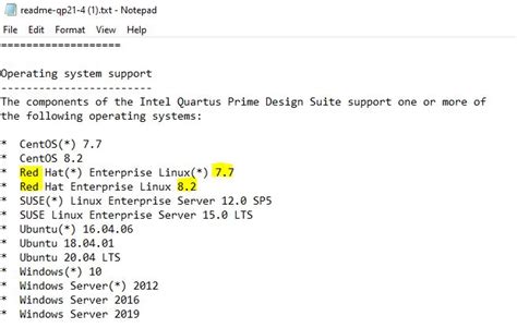 Supported Rhel Version For Quartus Intel Community