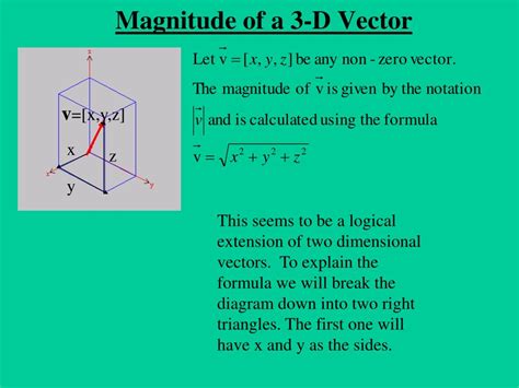 Ppt Magnitude Formula For 3d Vector V [x Y Z] Powerpoint Presentation Id 7015773