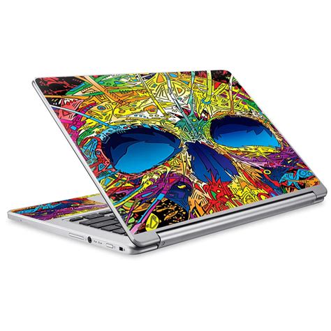 Skin Vinyl Sticker Cover Decal For Acer Chromebook R Laptop Notebook Colorful Skull
