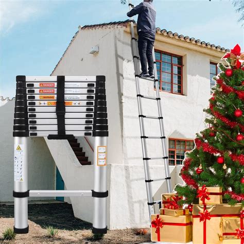 Telescoping Ladderaluminum Lightweight Extension Ladder330lbs Max