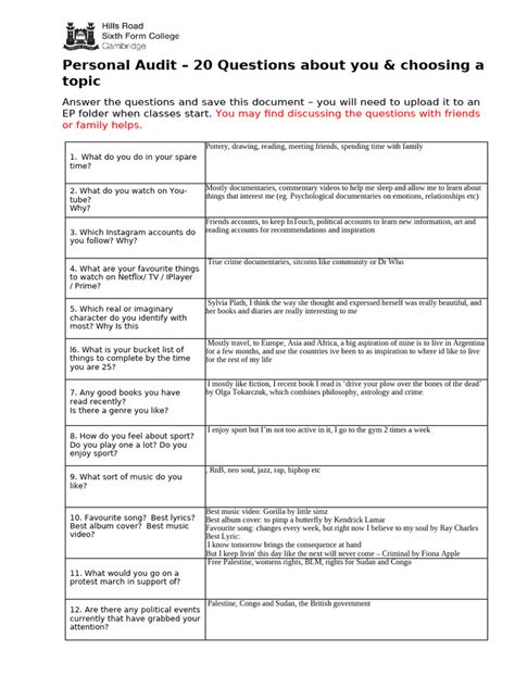 Personal Audit Epq Pdf Personal Audit Epq Pdf
