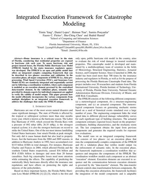 Pdf Integrated Execution Framework For Catastrophe Modeling Dokumen