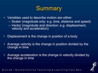 Introduction To Linear Kinematics Ppt Running And Jogging Fitness And Exercise