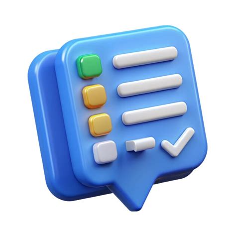 assignment tasks icon speech bubbles with marks 3d vector illustration