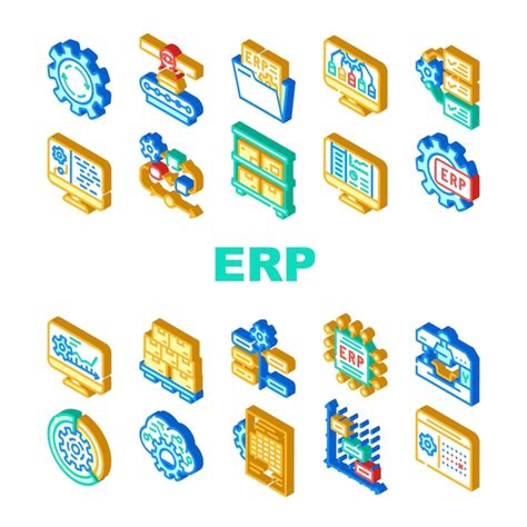 Premium Vector Erp Enterprise Resource Planning Icons Set Vector Erp