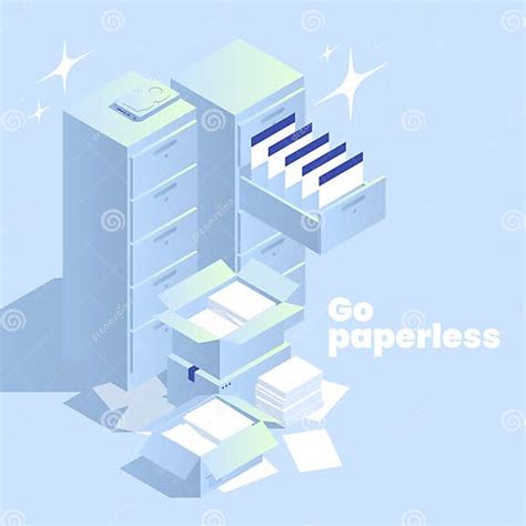 go paperless isometric concept stock vector illustration of planet