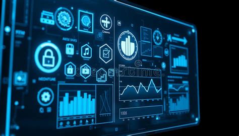 Futuristic Interface With Data And Icons Stock Illustration Illustration Of Graphs Screen
