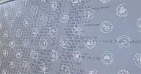 Image Of Network Of Digital Icons Over Data Processing Against Blue Background Stock