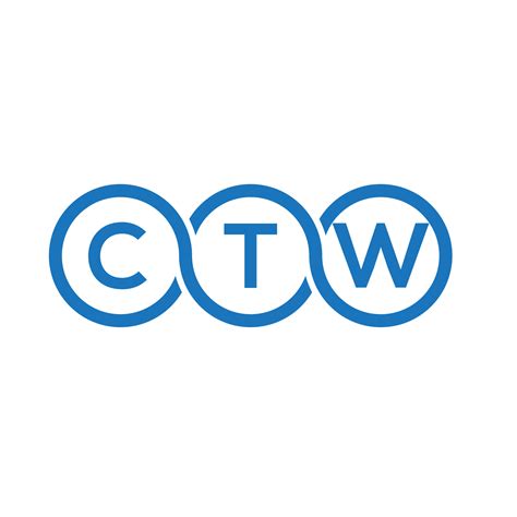 Ctw Letter Logo Design On Black Backgroundctw Creative Initials Letter