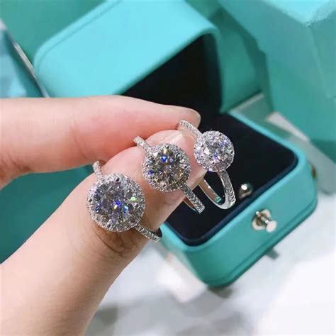 여성용 다이아몬드 주얼리 약혼 반지 우수한 컷 925 스털링 실버 결혼 반지 05 2 캐럿 D 컬러 모이사나이트 Vvs1 Aliexpress