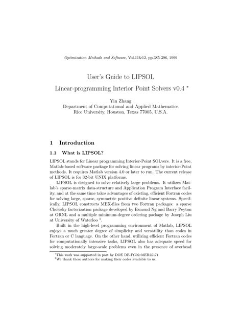 pdf user s guide to lipsol linear programming interior point solver v0 4