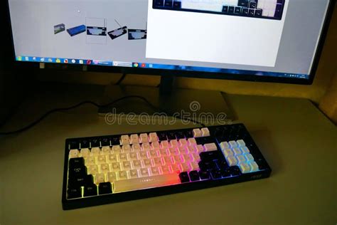 Full Size Keyboard With Colorful Keys Keyboard For Games Editorial Photography Image Of