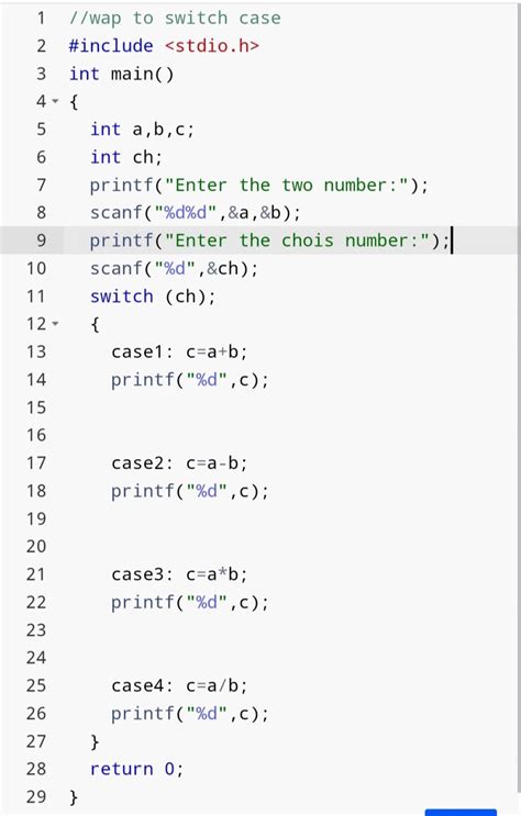 Ranjeet Prajapat On Linkedin Switch Case Program For Mobile Code