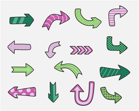 Assorted Colorful Directional Arrows With Patterns 60537733 Vector Art At Vecteezy
