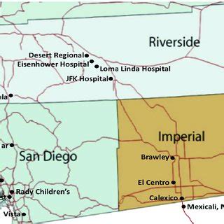 Figure Map Of Imperial County In Southern California And Surrounding