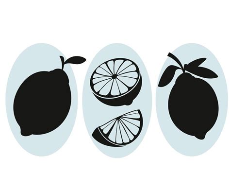 손으로 그린 레몬 실루엣 무료 벡터