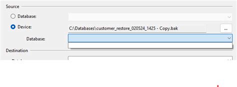 Restore MSSQL Backup File Does Not List Any Databases Within It Database Administrators