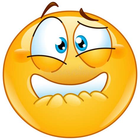 Emoticon Nervoso Do Sorriso Ilustração Do Vetor Ilustração De Pânico