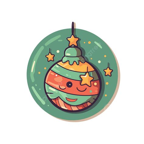 만화 크리스마스 장식은 원형 클립 아트 벡터 만화 무료 크리스마스 장식 절연 스티커 디자인 상표 Png 일러스트 및 벡터 에 대한 무료 다운로드 Pngtree