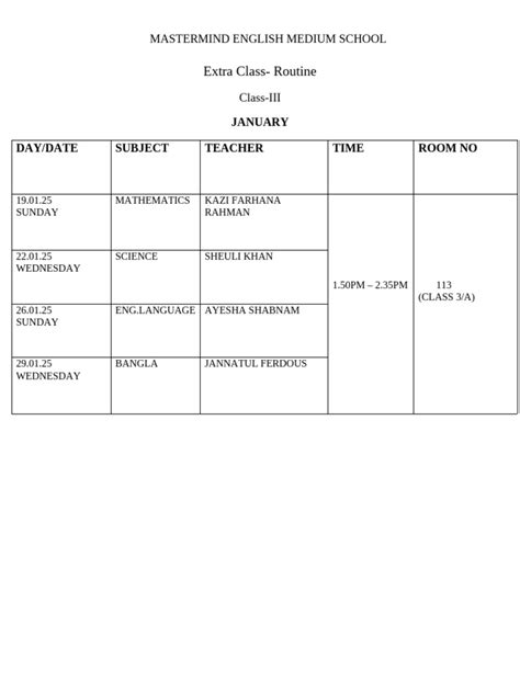 Extra Class Routine Class 3e2da2877 66c7 4b87 90f5 45f5e8a4f05e Pdf