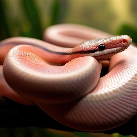 The Ball Python S Smooth And Curvaceous Body Captivates In This Up Close Shot Stock Photo