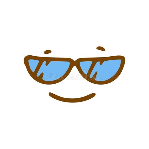 Cool Emoticon With Glasses In Doodle Style Stock Illustration