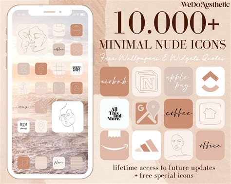 Minimal Nude App Icons Natural Icons App Covers IOS Hand Lettered App Icons