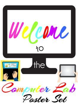 Computer Lab Rules Poster Set Computer Theme Computer Lab Rules Computer Lab Computer Theme