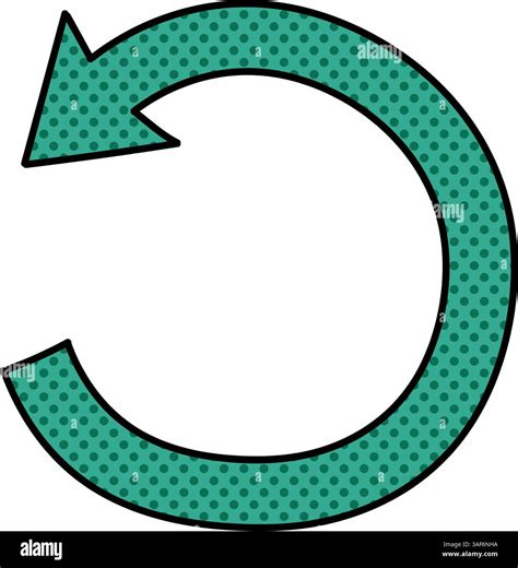 Counterclockwise Rotating Arrow Halftone Hand Drawn Color Vector