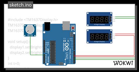 Tm1637예제2 Wokwi Esp32 Stm32 Arduino Simulator