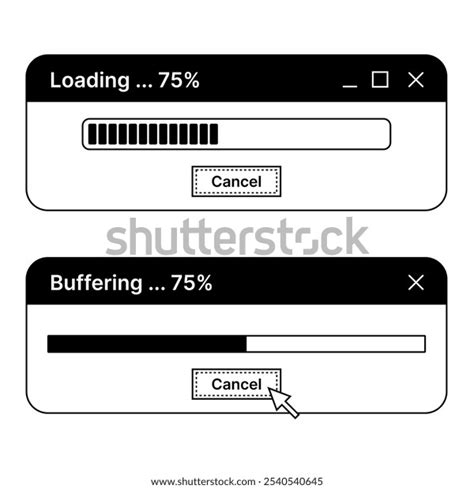 Ui Modal Dialog Window Collection Progress Stock Vector Royalty Free