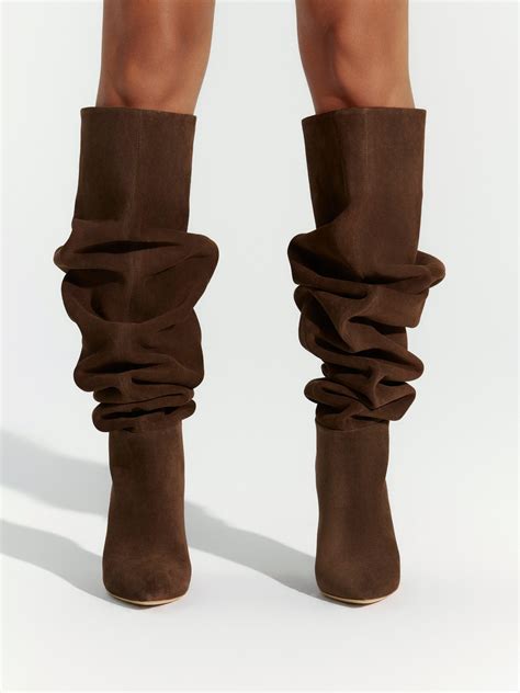 Suede Thigh High Stiletto Boots Naked Wardrobe