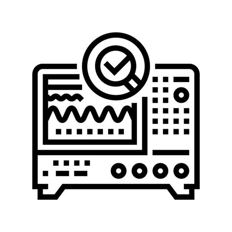Oscilloscope Analysis Electronics Line Icon Vector Illustration