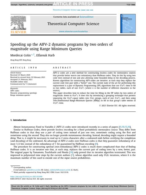 Speeding Up The Aifv 2 Dynamic Programs By Two Orders Of Magnitude