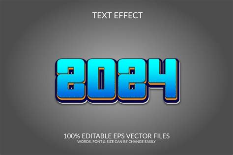 Premium Vector 2024 3d Fully Editable Vector Eps Text Effect