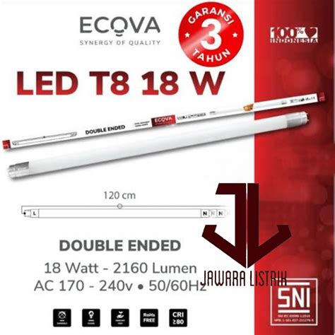 Jual Ecova T Led Lampu Tl Led W W Watt Cm Body Fitting Alumunium Shopee Indonesia