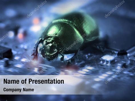 Chip Bug Computer Powerpoint Template Chip Bug Computer Powerpoint Background