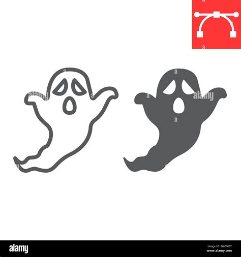 Ghost Line And Glyph Icon Holiday And Halloween Ghost Vector Icon Vector Graphics Editable