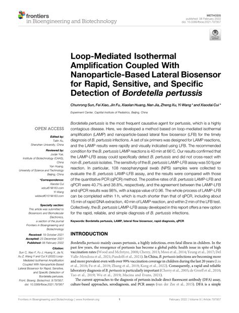 Pdf Loop Mediated Isothermal Amplification Coupled With Nanoparticle
