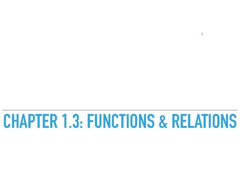 Chapter 1 3 Notes CHAPTER 1 FUNCTIONS RELATIONS OBJECTIVES ½ In this lecture we will Studocu