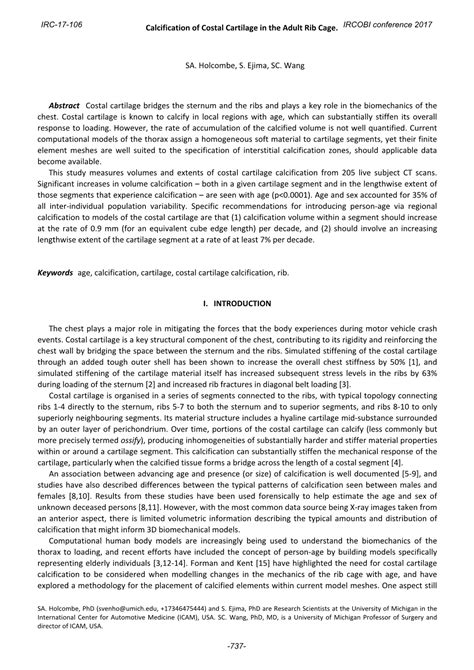 Calcification Of Costal Cartilage In The Adult Rib Cage Docslib