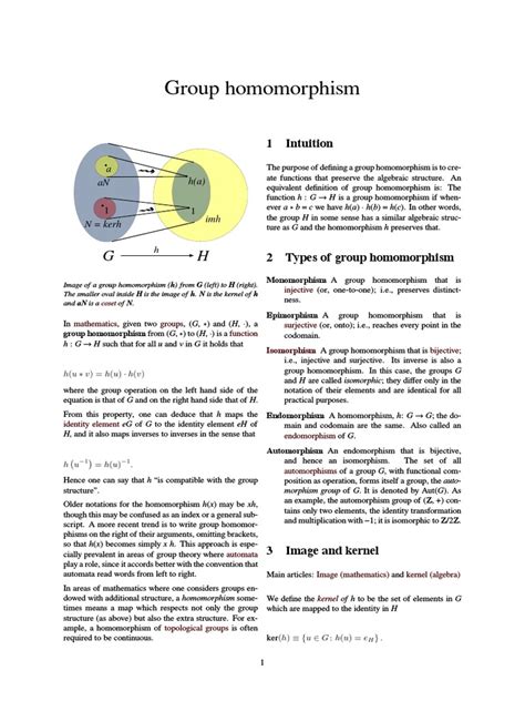 Group Homomorphism Pdf Group Mathematics Ring Mathematics