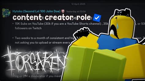 Forsaken Content Creator Role Experience 💔 Youtube